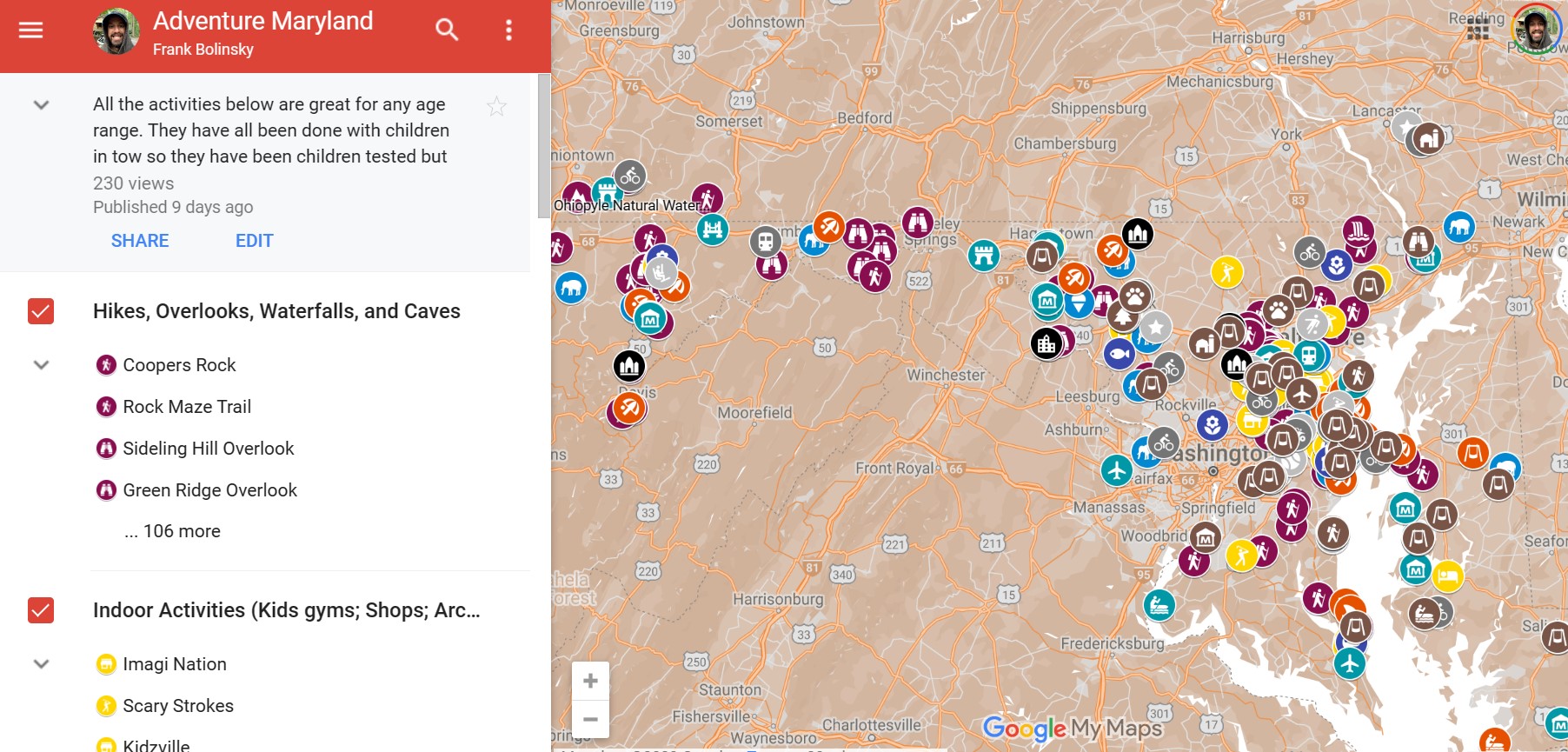 Find Adventures on a Map – Adventure maryland